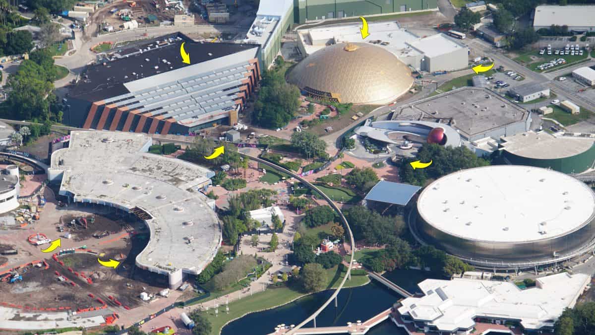 Aerial Photo Update of Epcot's Future World Construction • Disney Tips